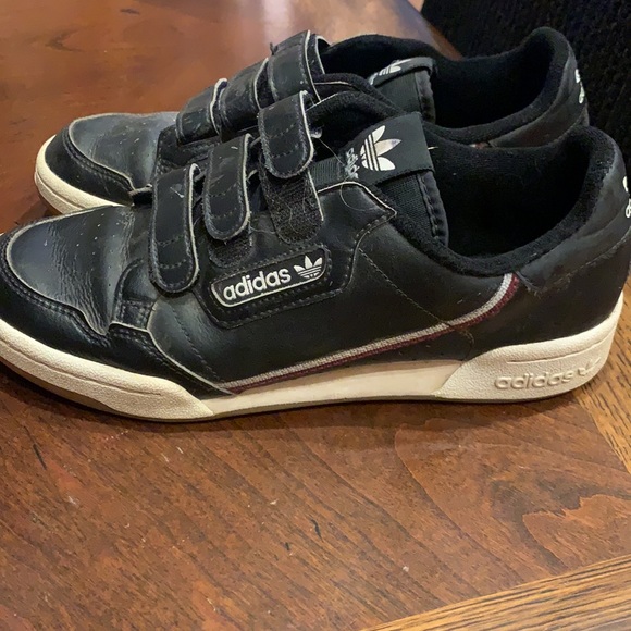 adidas | Shoes | Adidas Black Leather Velcro Shoes | Poshmark